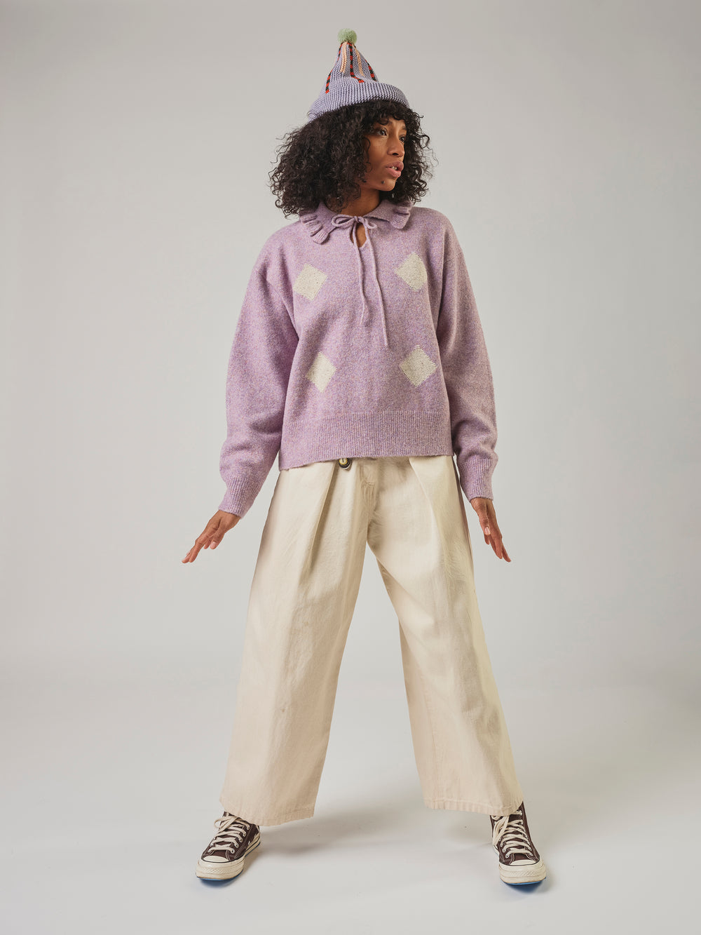 Lilac Harlequin Pullover