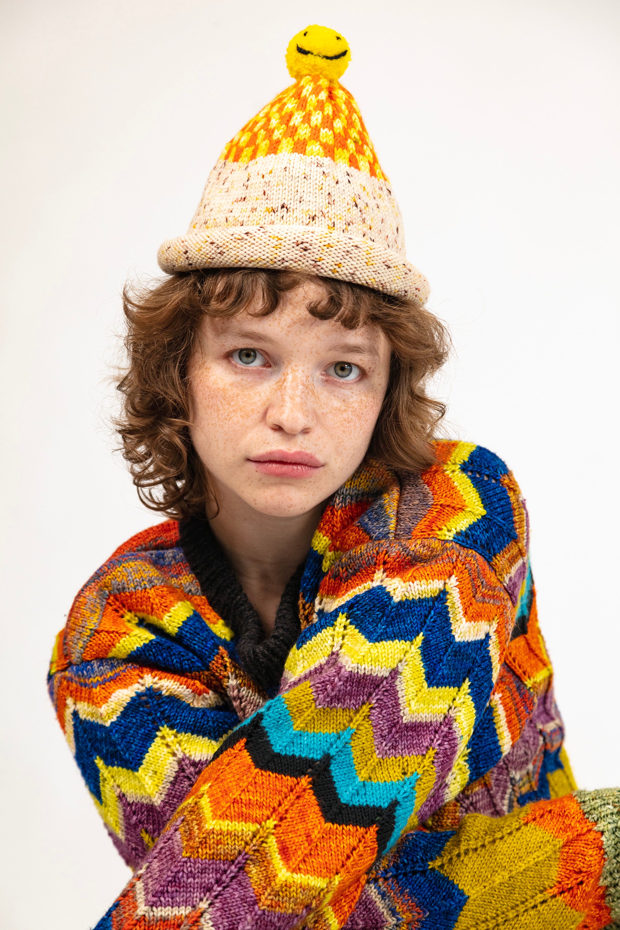 Checkered Happy Hat Pattern - Printed